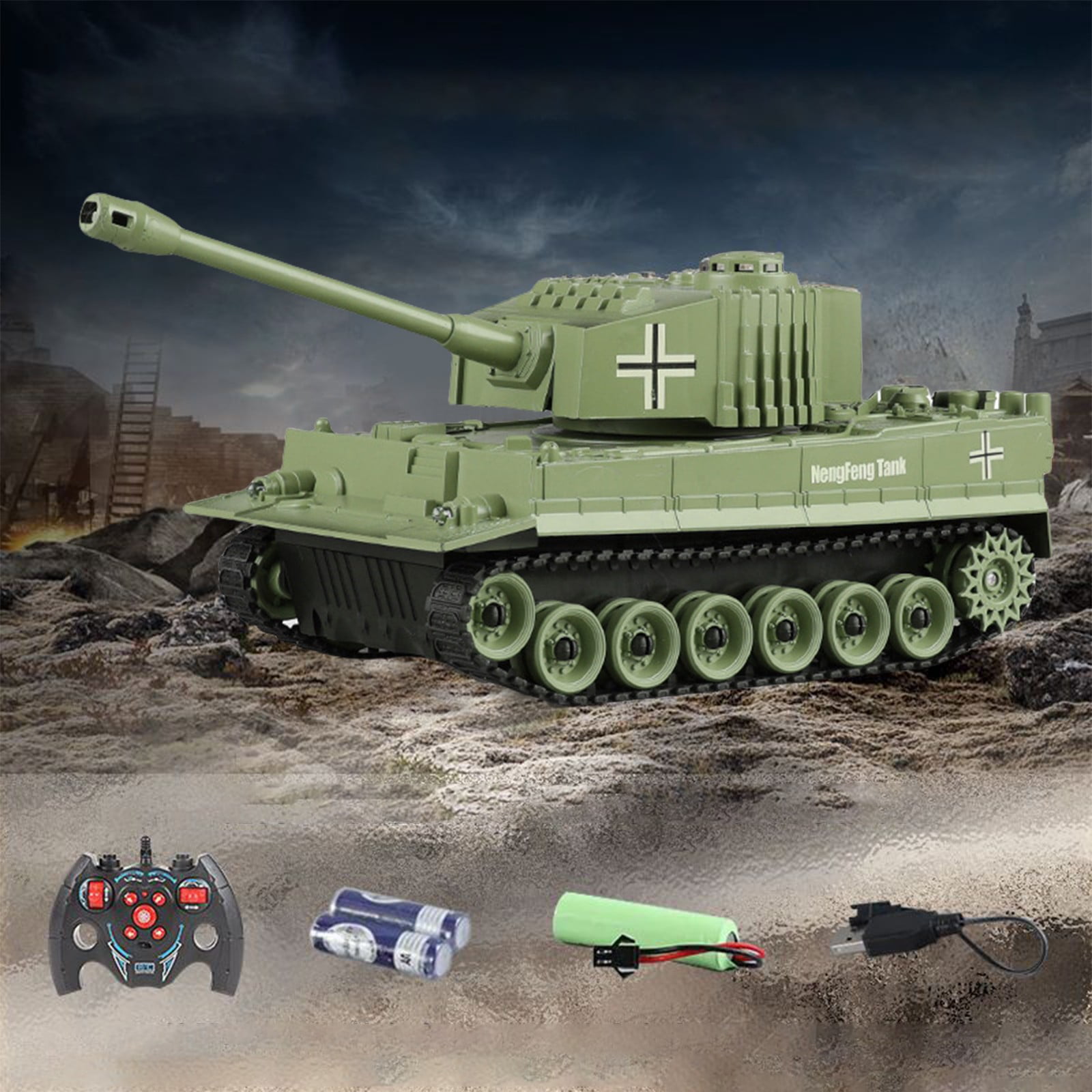 capino Remote Control Tank for Boys, with Effect Lights & Realistic ...