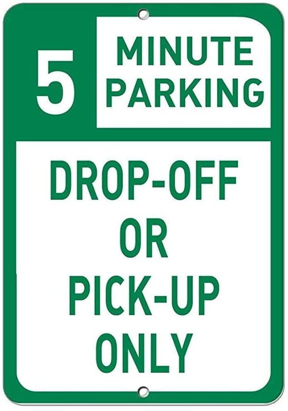 car logo, 5-minute stop sign, outdoor and indoor only Size: 8 x 12 ...