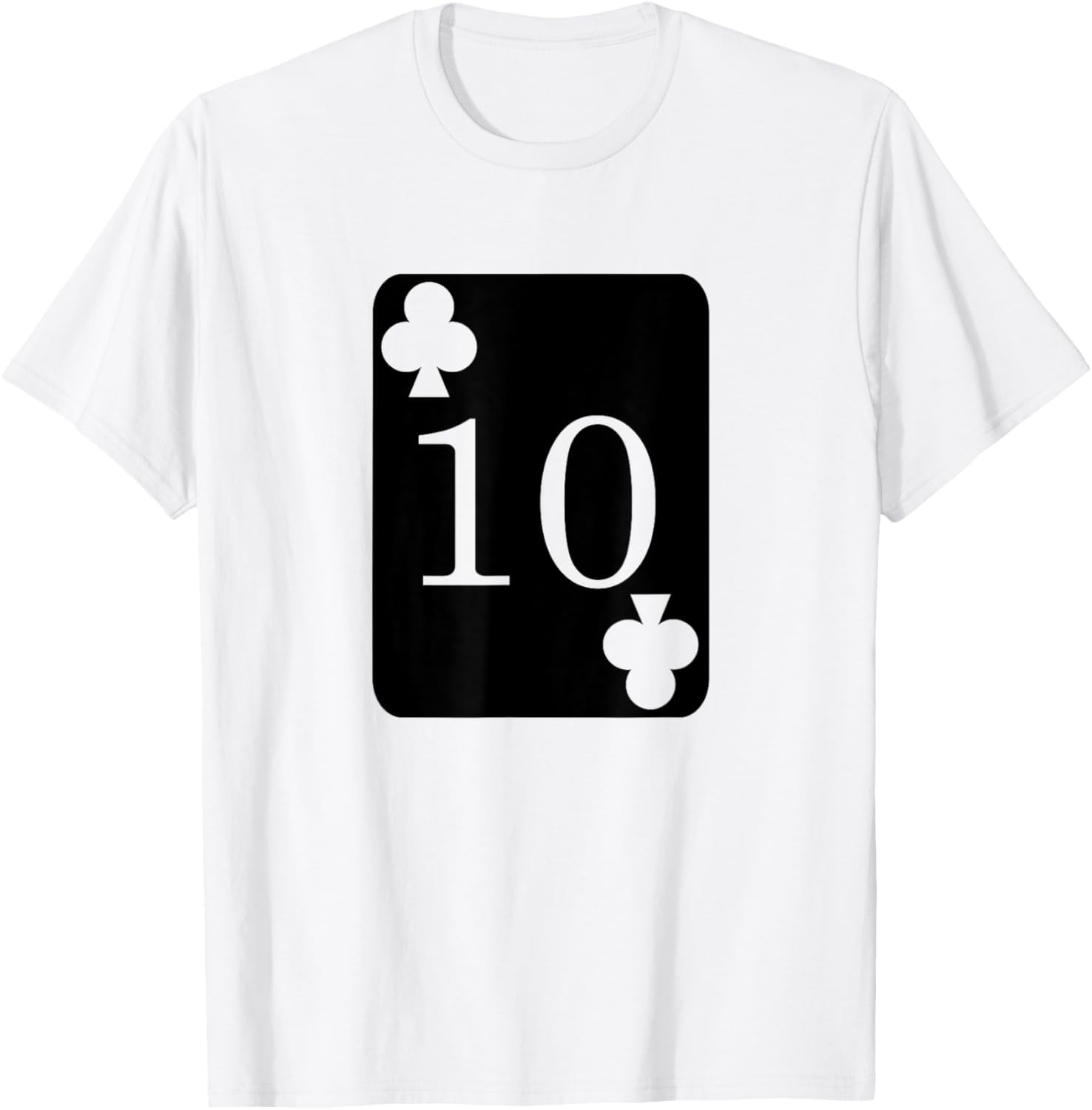 card 10 clubs Costume T-Shirt men and women can wear, black, white ...