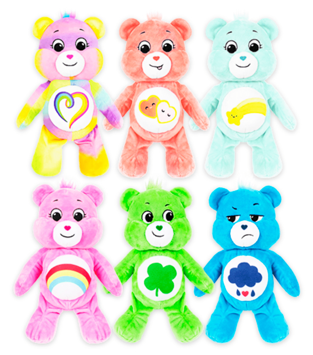 care Bears- 6 PCS Plush Toy Assortment Features Tender Heart, Grumpy ...