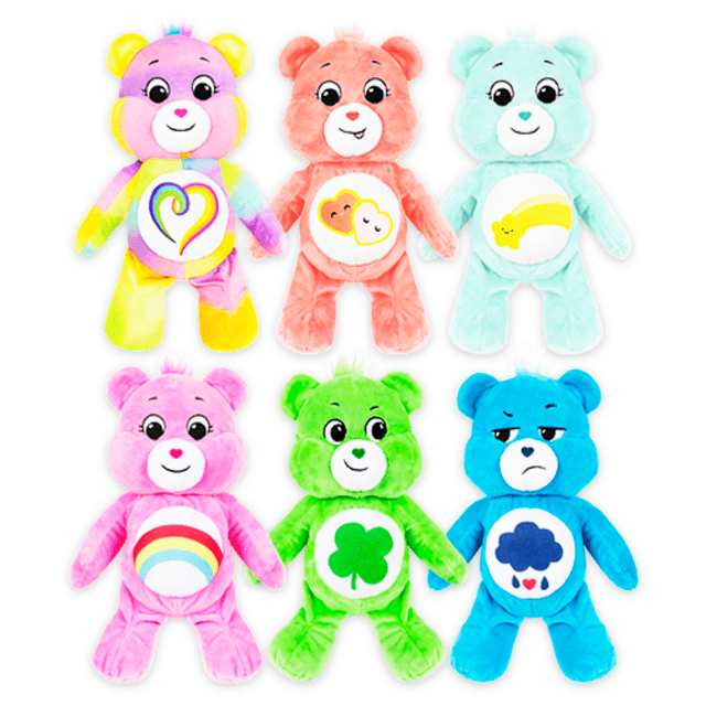 care Bears- 6 PCS Plush Toy Assortment Features Tender Heart, Grumpy ...