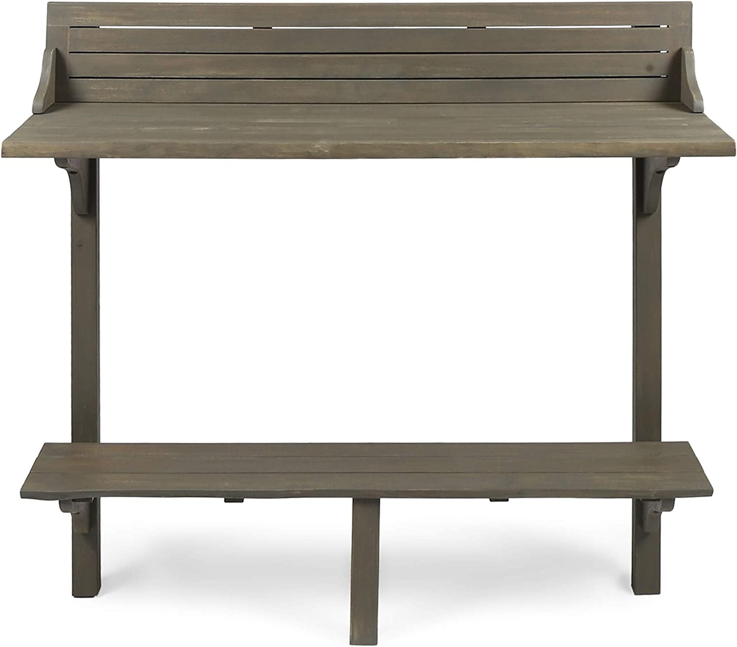**caribbean outdoor acacia wood balcony bar table, grey finish ...