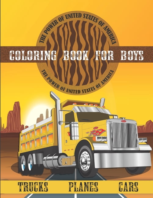 cars, palnes, trucks coloring book for boys: construction & luxury ...