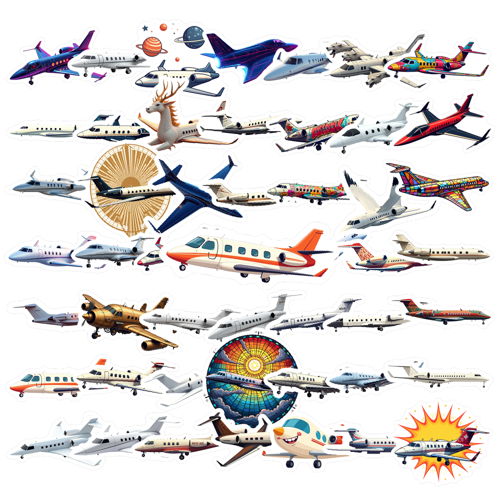 cartoon Airplane Theme Stickers, Waterproof Airplane Theme Sticker for ...