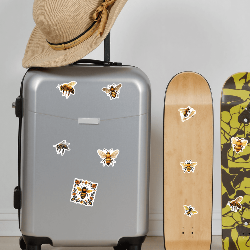 cartoon Bee Stickers, Waterproof Bee Sticker for Water Bottle Laptop ...