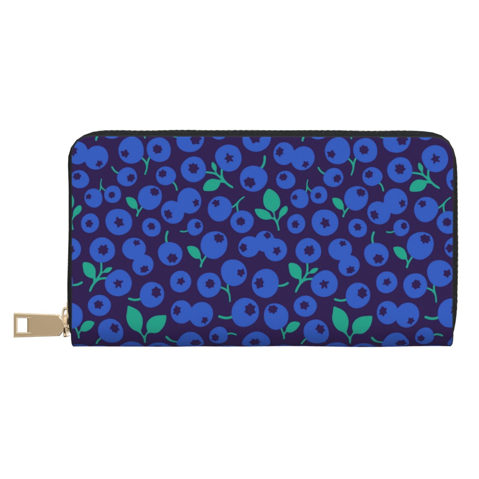 cartoon Blueberry Print Wallet Women, Leather Bifold Multi Card Wallet ...
