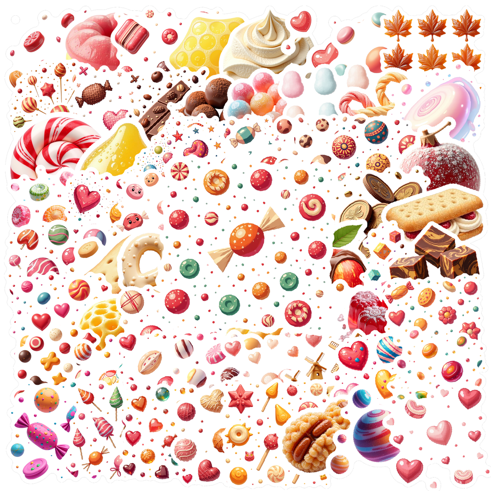 cartoon Candy Theme Stickers, Waterproof Candy Theme Sticker for Water ...