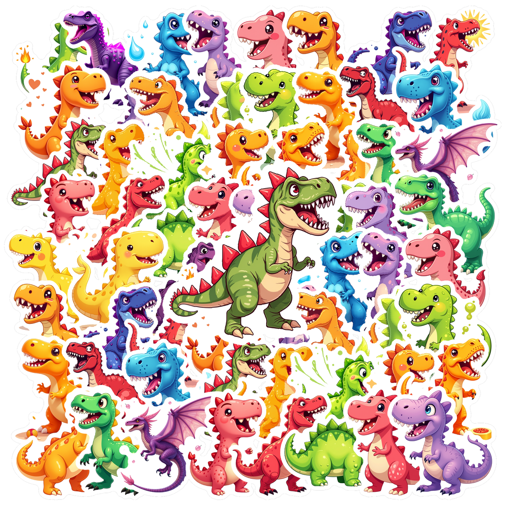 cartoon Dinosaur Stickers Stickers, Waterproof Dinosaur Stickers ...