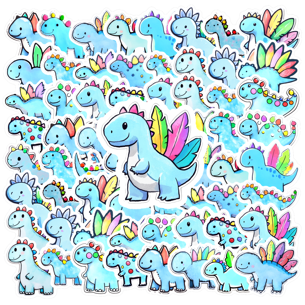 cartoon Dinosaur Stickers, Waterproof Dinosaur Sticker for Water Bottle ...