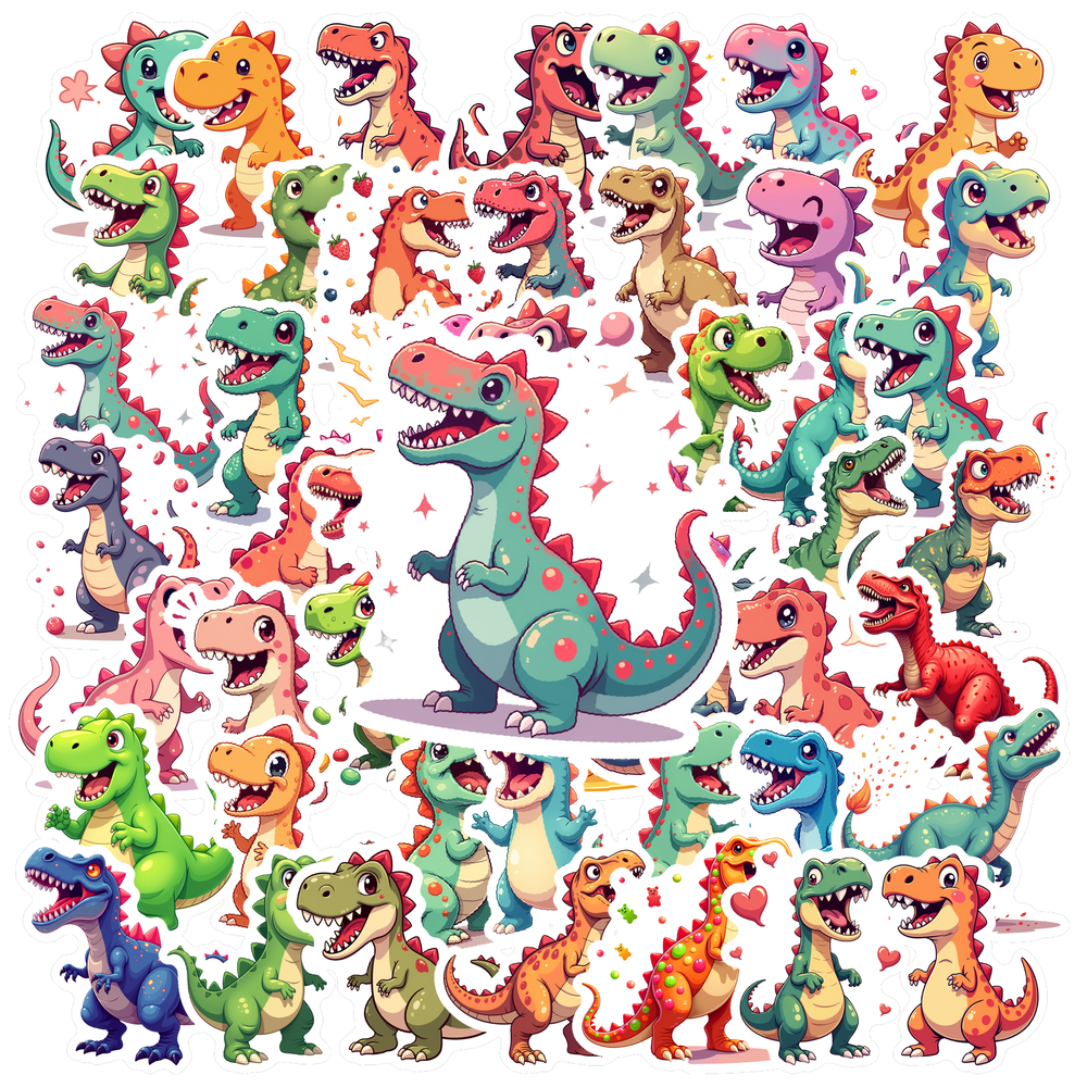 cartoon Dinosaur Stickers, Waterproof Dinosaur Sticker for Water Bottle ...