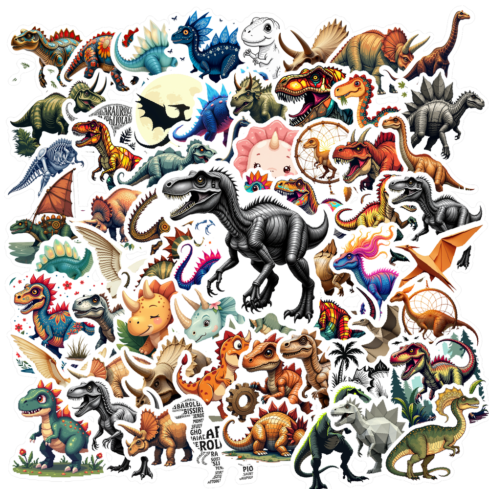 cartoon Dinosaur Theme Stickers, Waterproof Dinosaur Theme Sticker for ...