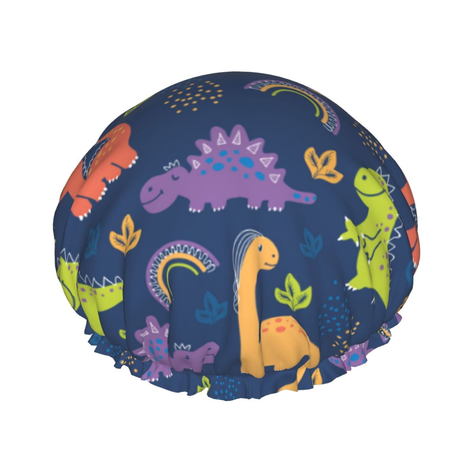 cartoon Dinosaur cute Shower Cap, Reusable Bath Hair Hat for all Hair ...