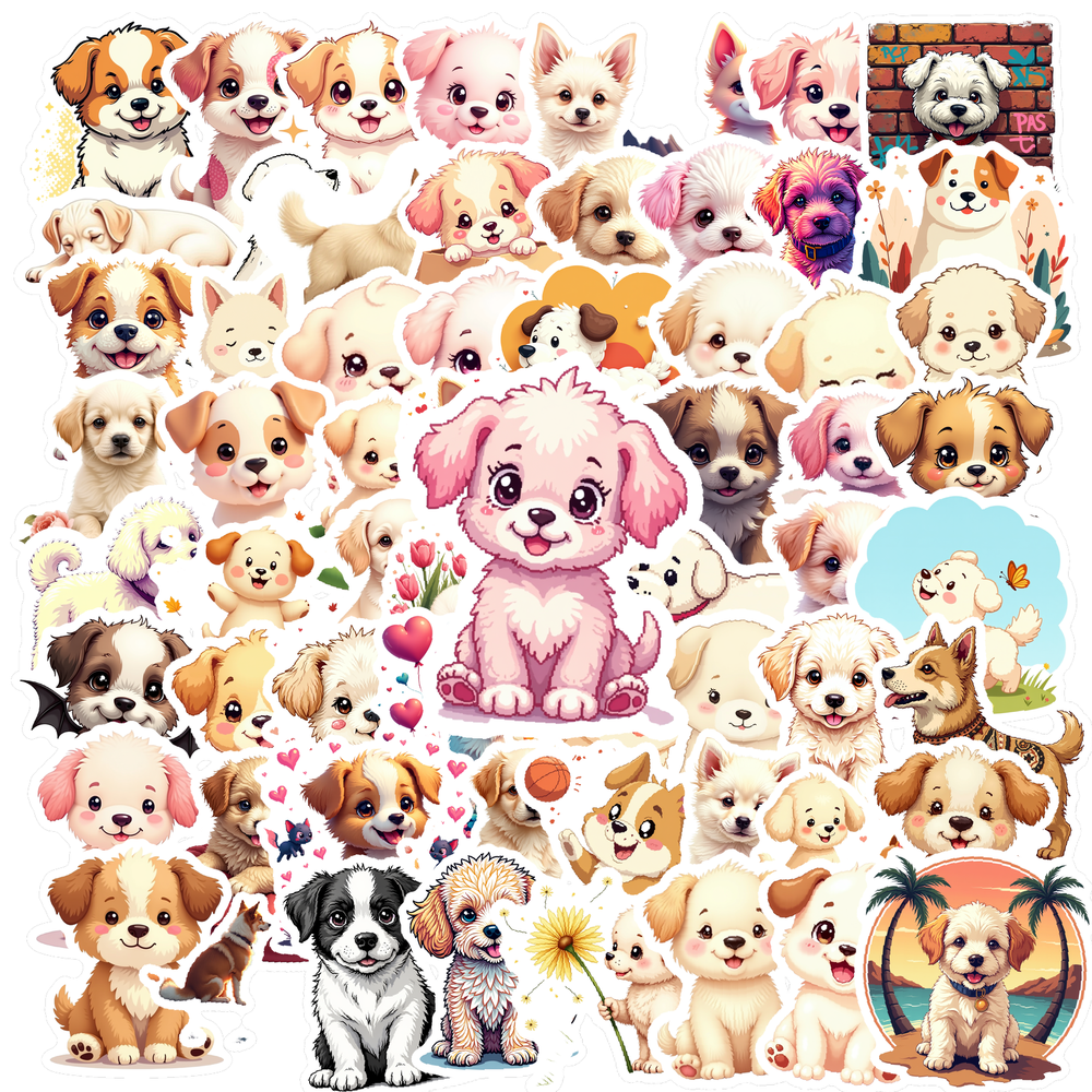 cartoon Dog Stickers, Waterproof Dog Sticker for Water Bottle Laptop ...