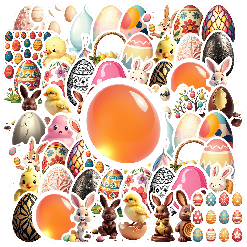 cartoon Easter Theme Stickers, Waterproof Easter Theme Sticker for ...