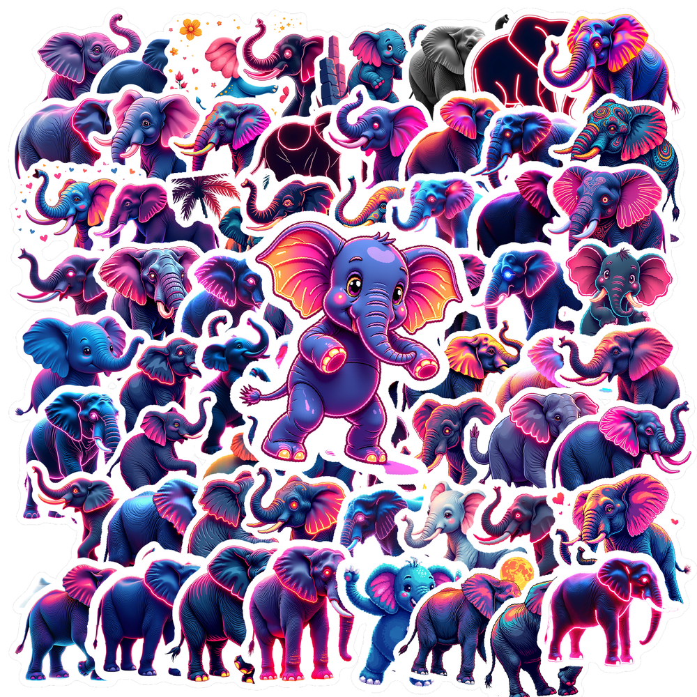 cartoon Elephant Stickers Stickers, Waterproof Elephant Stickers ...
