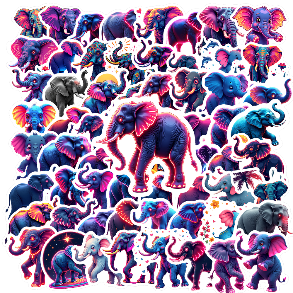 cartoon Elephant Stickers Stickers, Waterproof Elephant Stickers ...