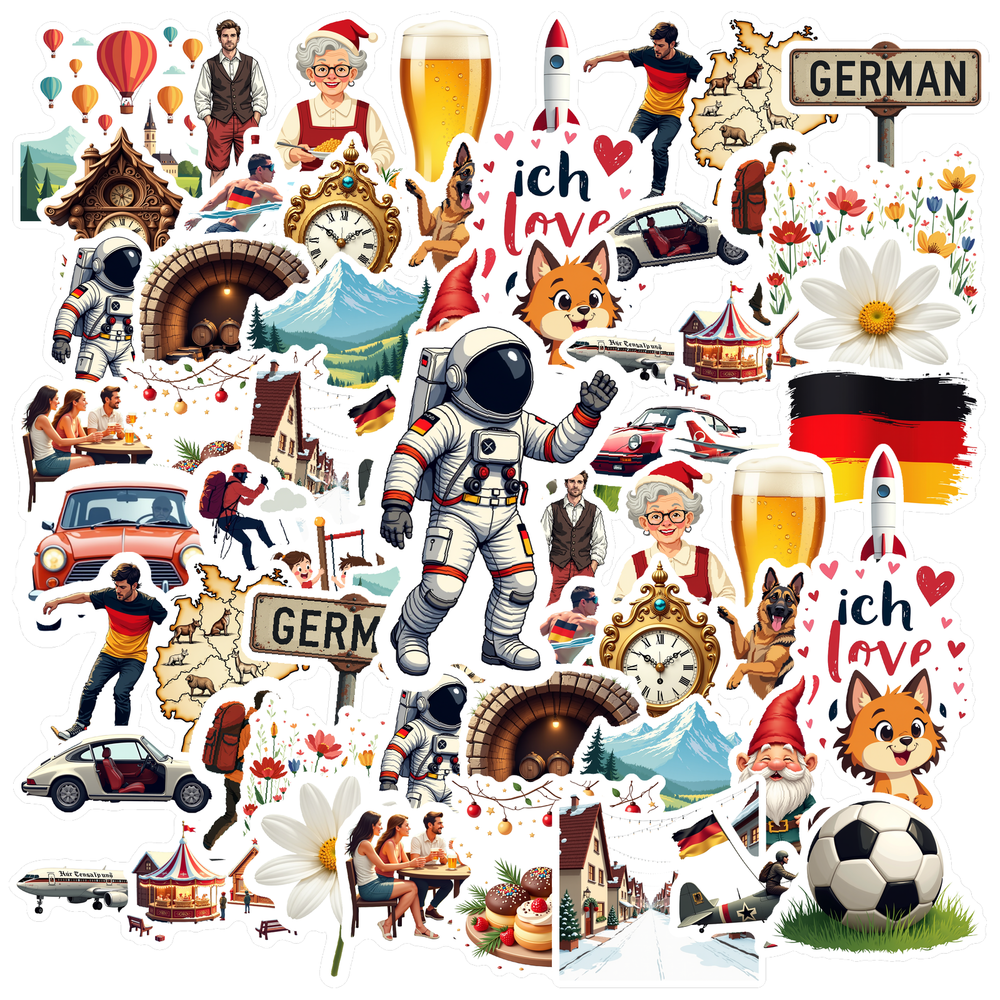 cartoon Germany - themed Stickers, Waterproof Christmas - themed ...