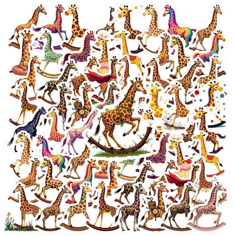 cartoon Giraffe Stickers Stickers, Waterproof Giraffe Stickers Sticker ...