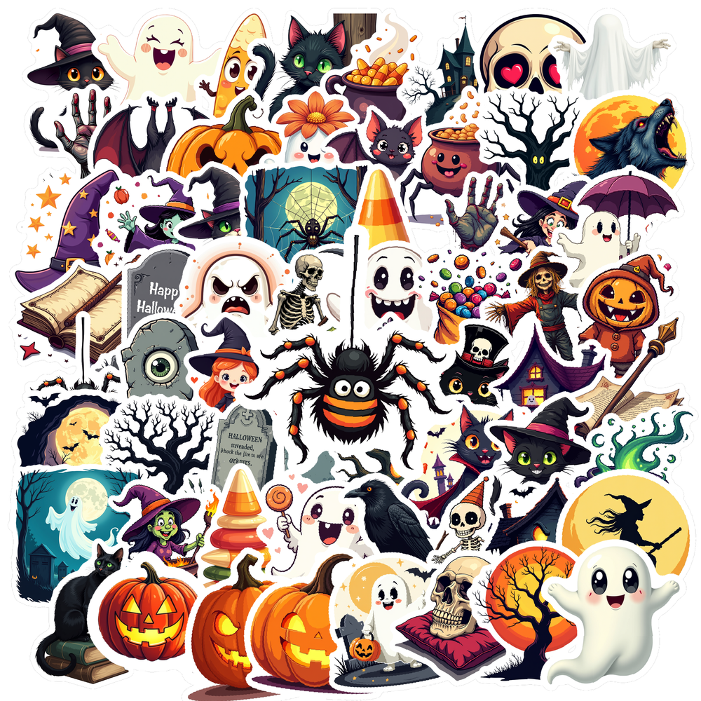 cartoon Halloween Stickers, Waterproof Halloween Sticker for Water ...