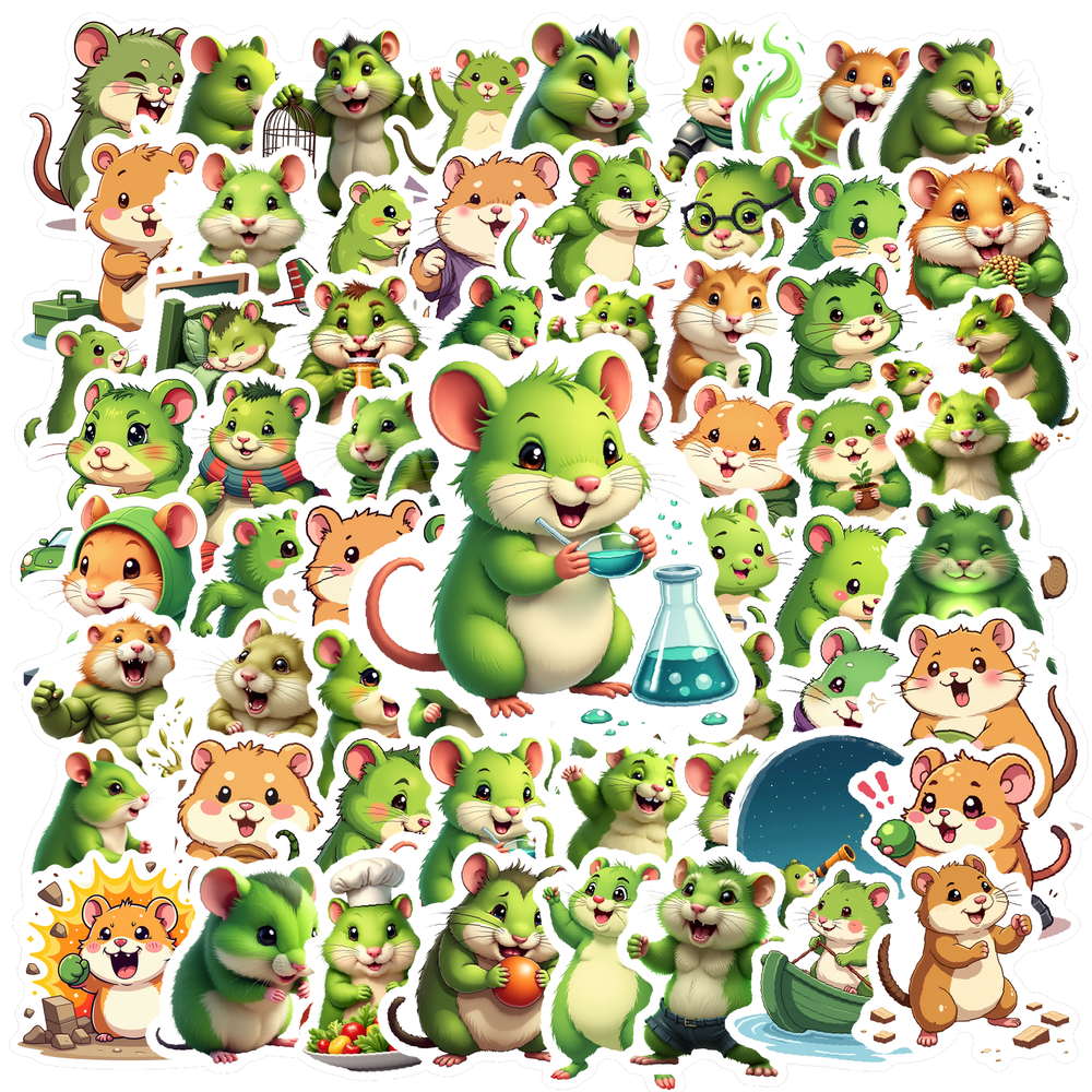 cartoon Hamster Theme Stickers, Waterproof Hamster Theme Sticker for ...