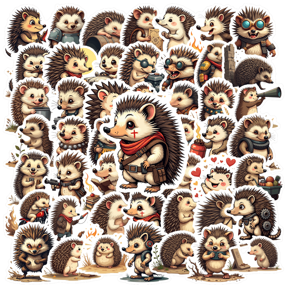 cartoon Hedgehog Stickers, Waterproof Hedgehog Sticker for Water Bottle ...