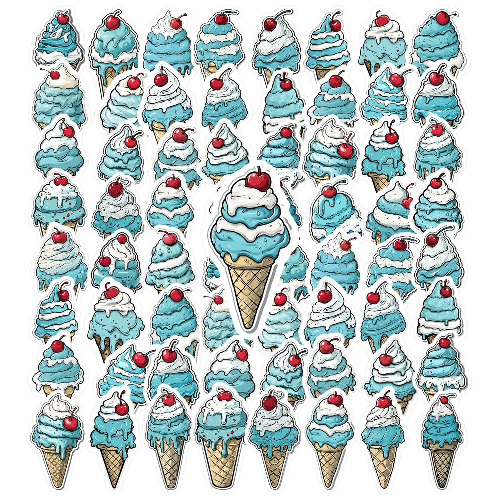 cartoon Ice - cream Stickers, Waterproof Ice - cream Sticker for Water ...