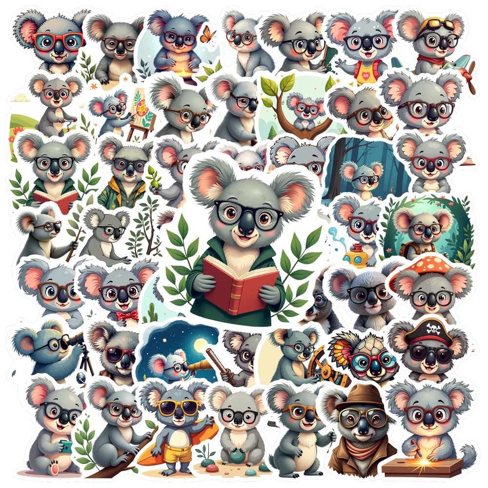 cartoon Koala Stickers Stickers, Waterproof Koala Stickers Sticker for ...