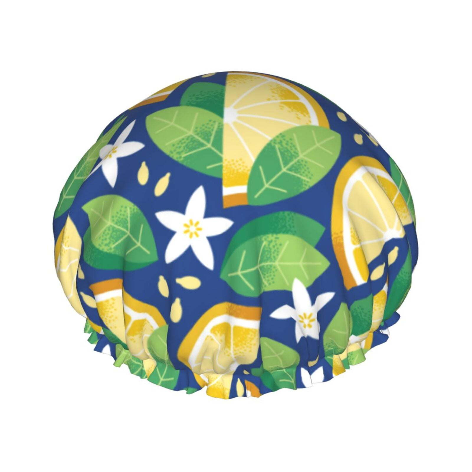 cartoon Lemon flower Shower Cap, Reusable Bath Hair Hat for all Hair ...