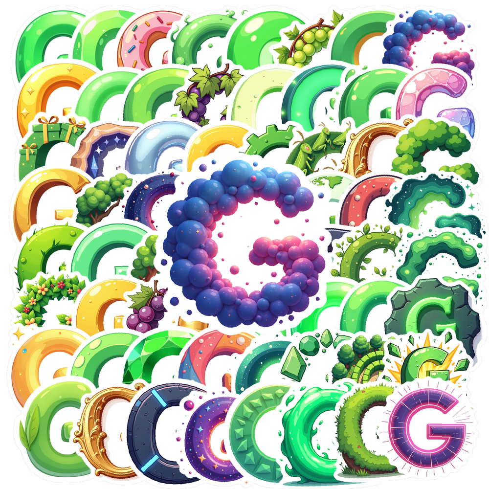 cartoon Letter G Theme Stickers, Waterproof Letter G Theme Sticker for ...