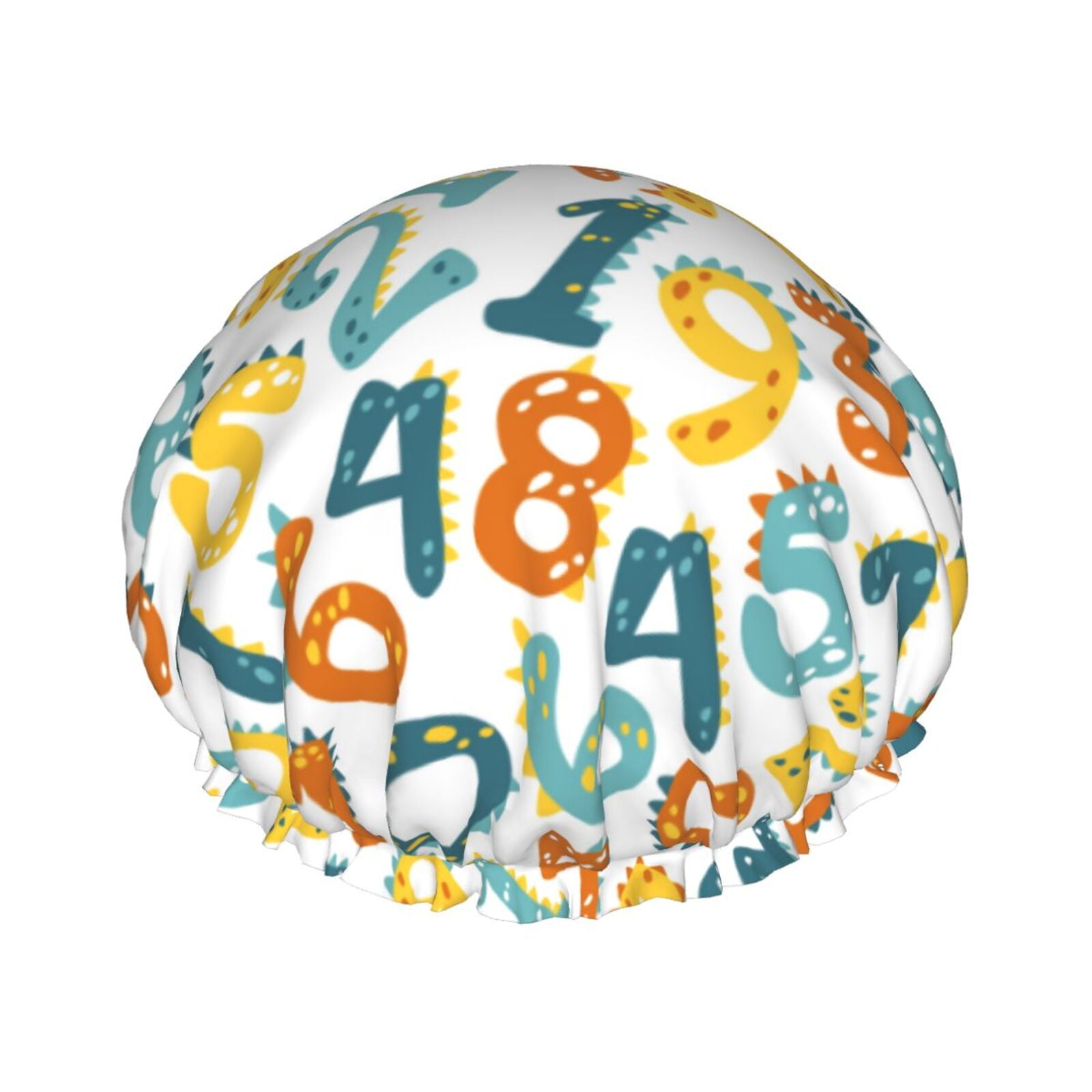 cartoon Math number Print Shower Cap, Reusable Bath Hair Hat for all ...