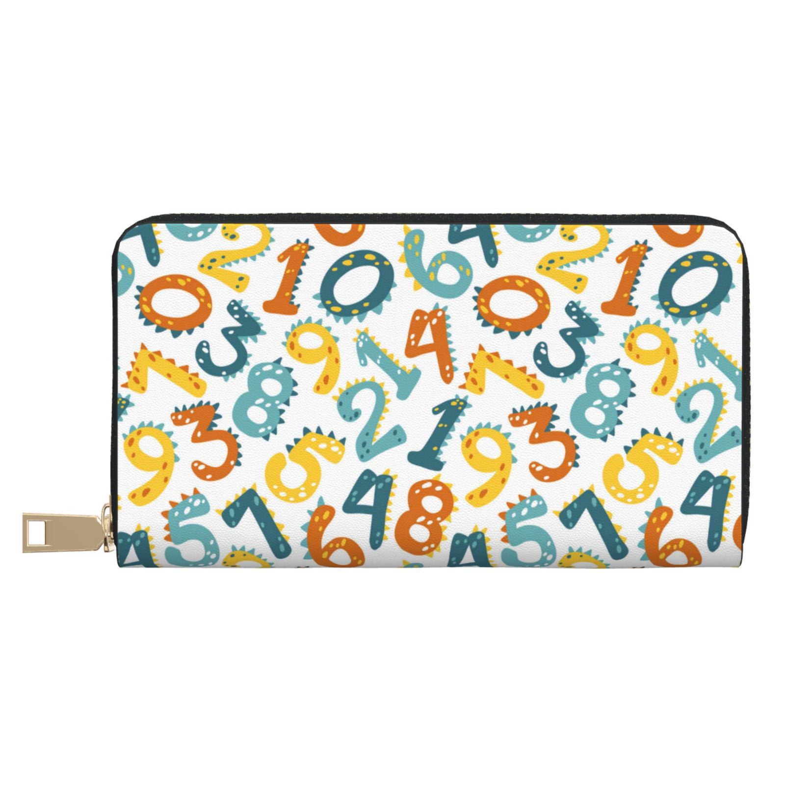 cartoon Math number Print Wallet Women, Leather Bifold Multi Card ...