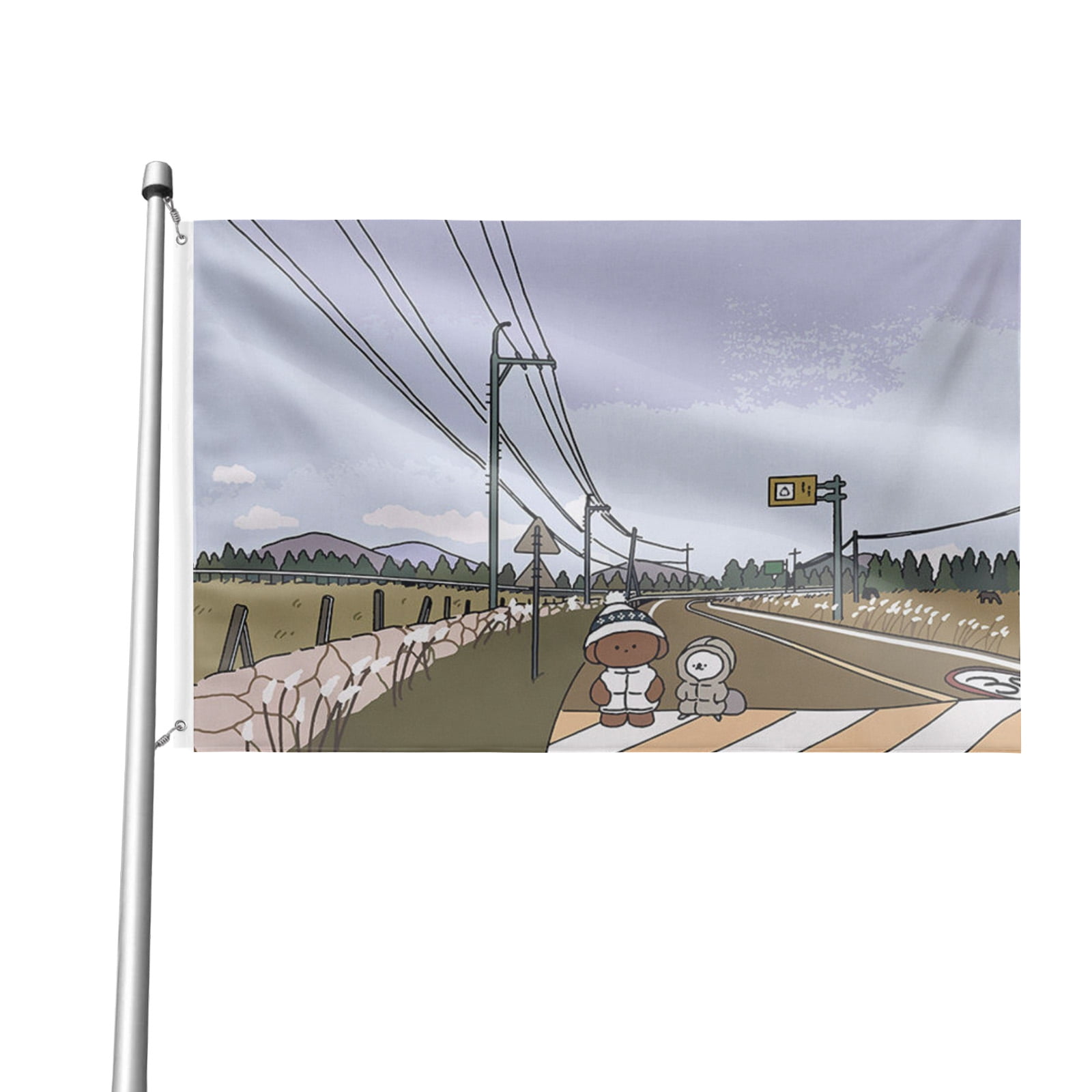 cartoon Outdoor Decor Flags Vivid Color, One side Stitched Flags ...