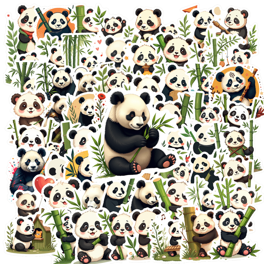 cartoon Panda Stickers Stickers, Waterproof Panda Stickers Sticker for ...