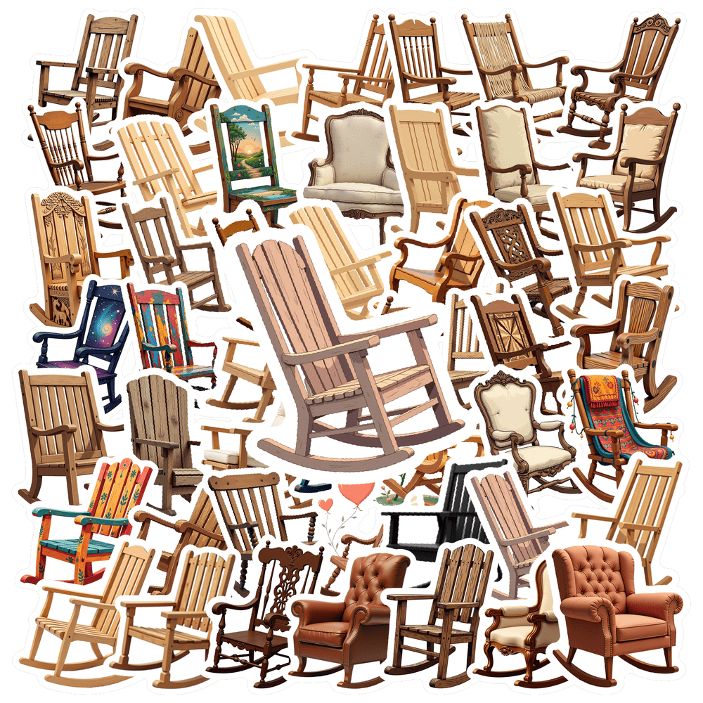 cartoon Rocking Chair Stickers, Waterproof Rocking Chair Sticker for ...