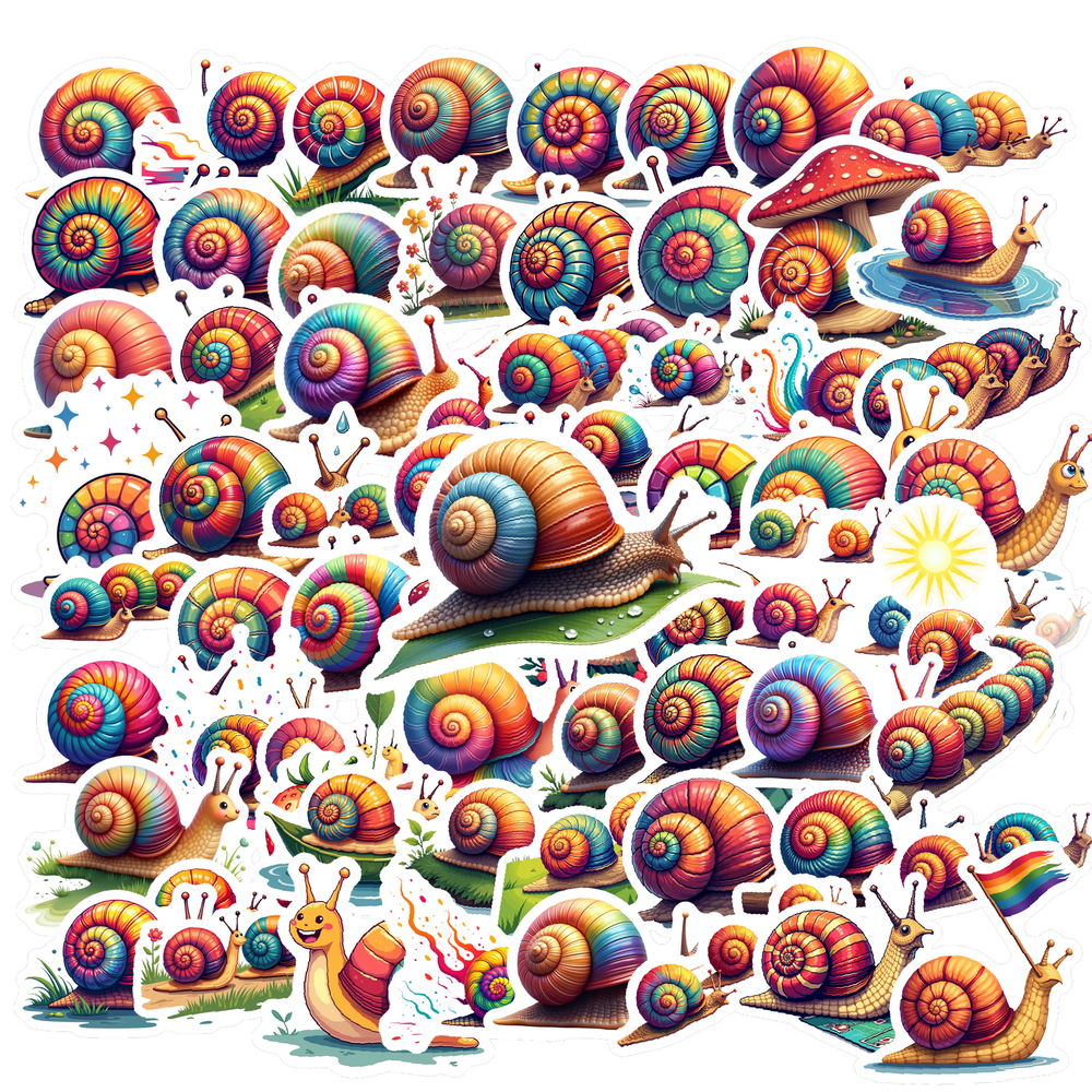 cartoon Snail Stickers, Waterproof Snail Sticker for Water Bottle ...