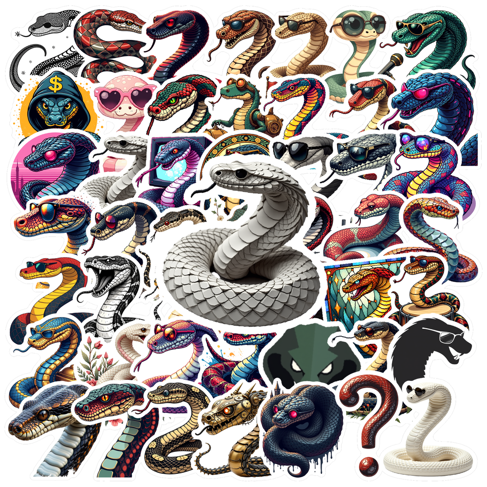 cartoon Snake Stickers, Waterproof Snake Sticker for Water Bottle ...