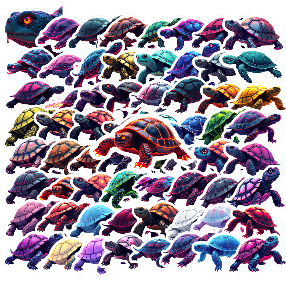 cartoon Turtle Theme Stickers, Waterproof Turtle Theme Sticker for ...