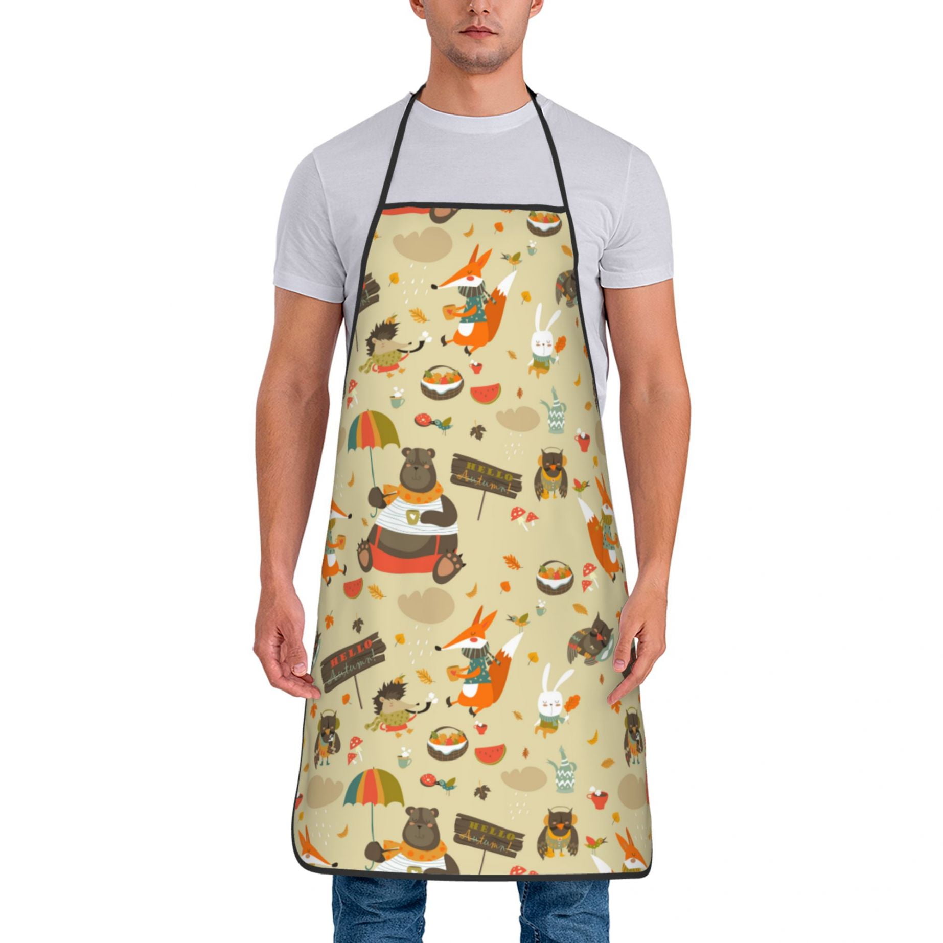cartoon animals rabbit Aprons for Women Men Waterproof Apron Kitchen ...