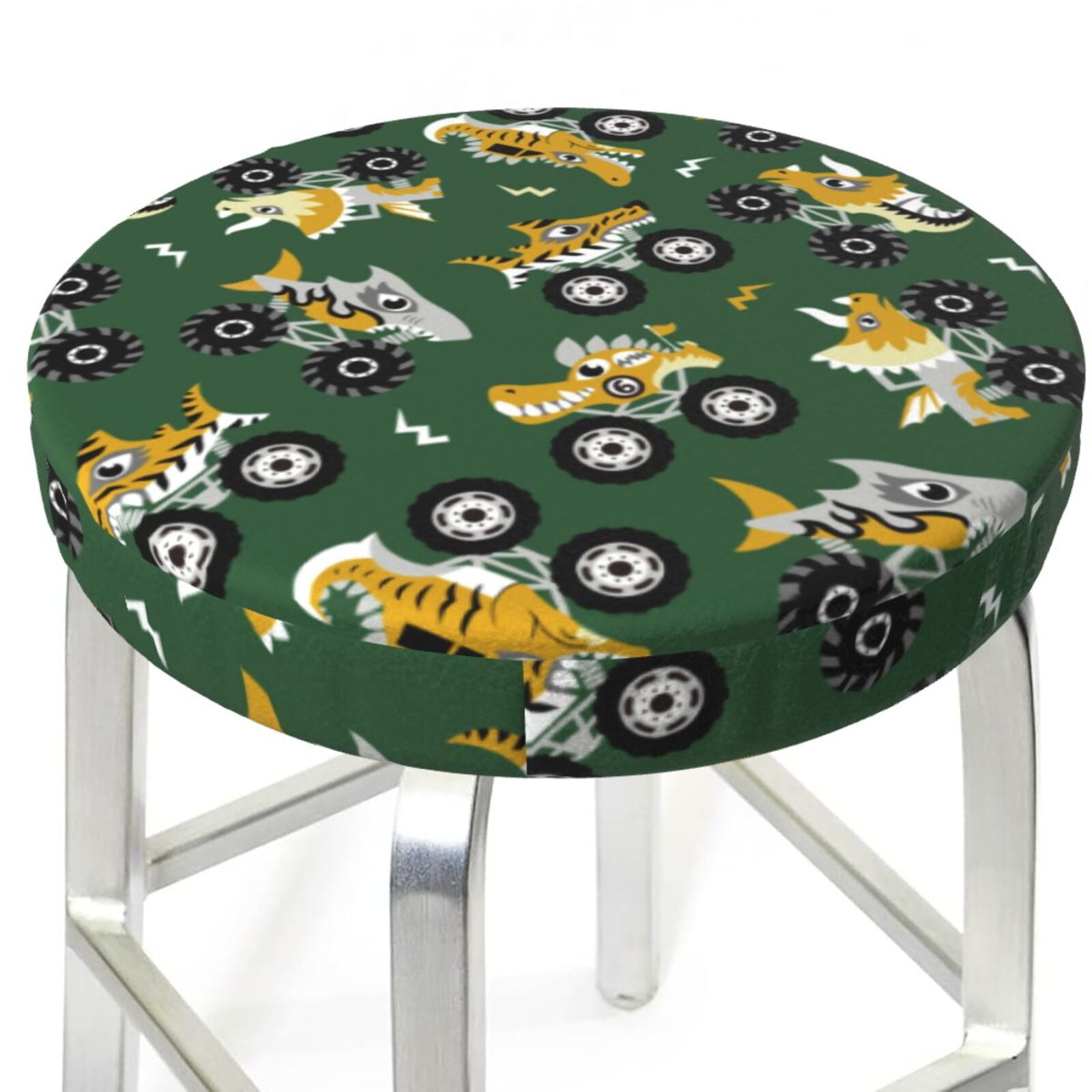 cartoon car Round Bar Stool Covers, Soft Velvet Bar Stool Seat Covers ...