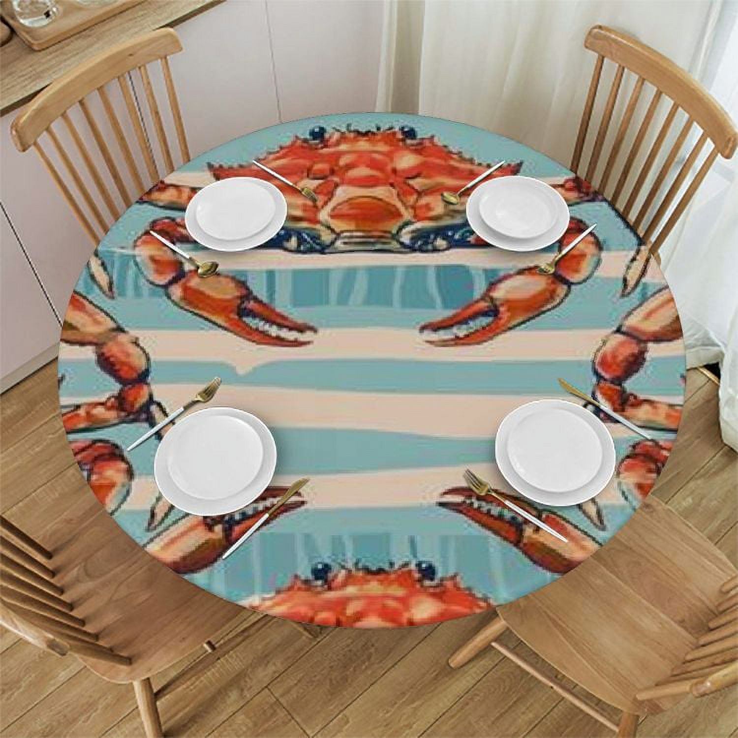cartoon crab Pattern Round decorative tablecloth can be washed and ...