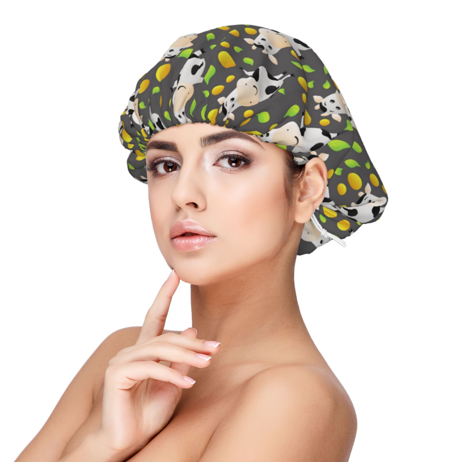 cartoon cute cow Silk Bonnet for Sleeping Women Men, Adjustable Elastic ...