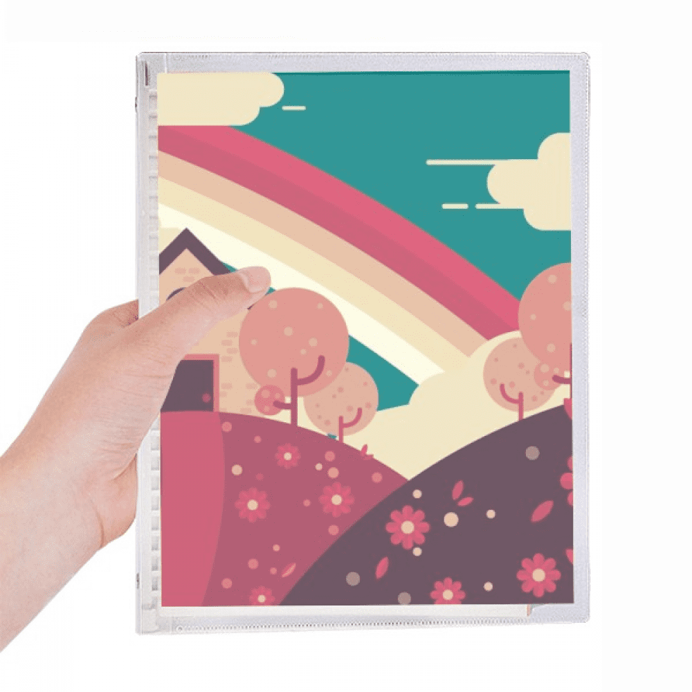 cartoon house landscape painting pattern notebook loose diary ...
