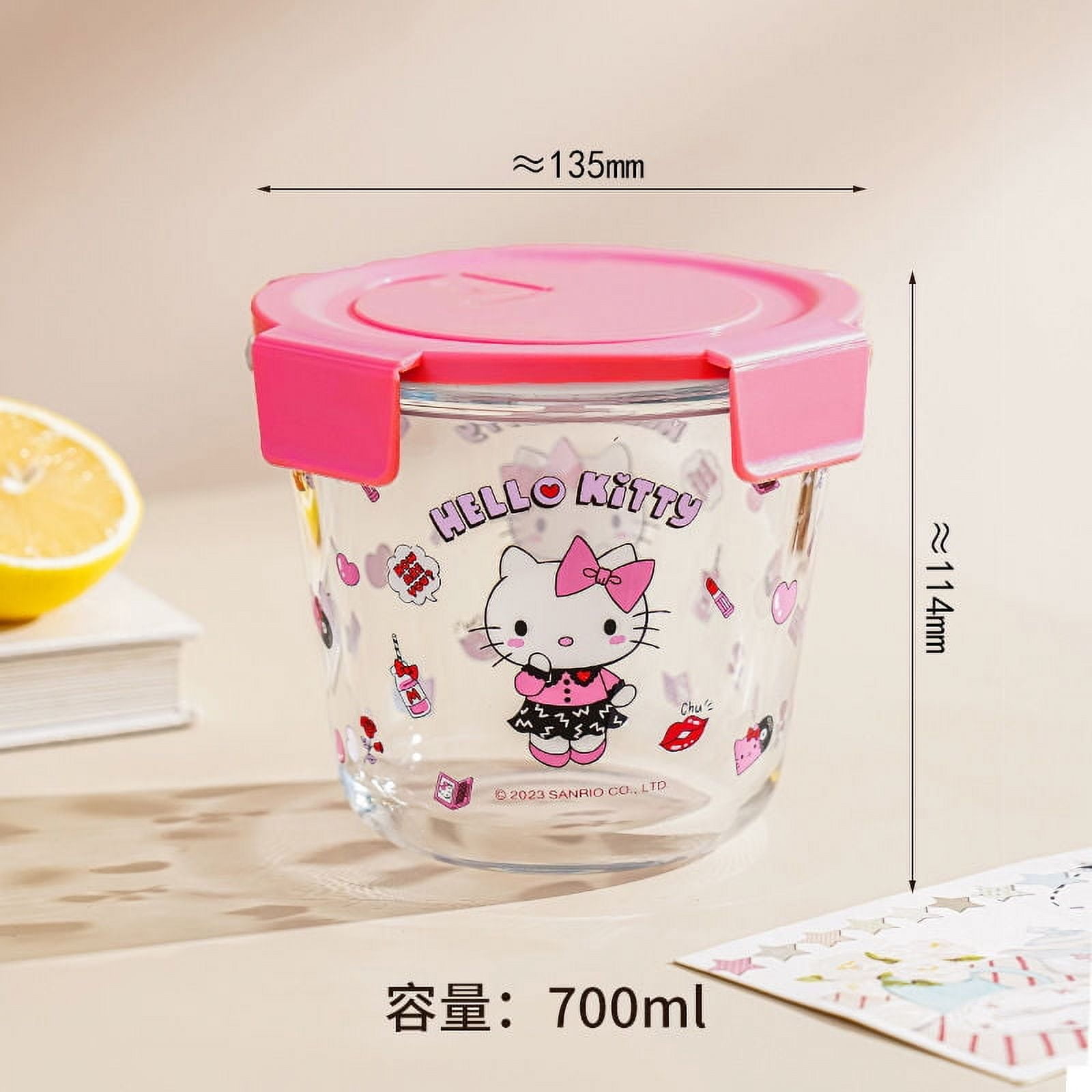 cartoon kuromi Hello kittyCinnamoroll anime glass lunch box heat ...