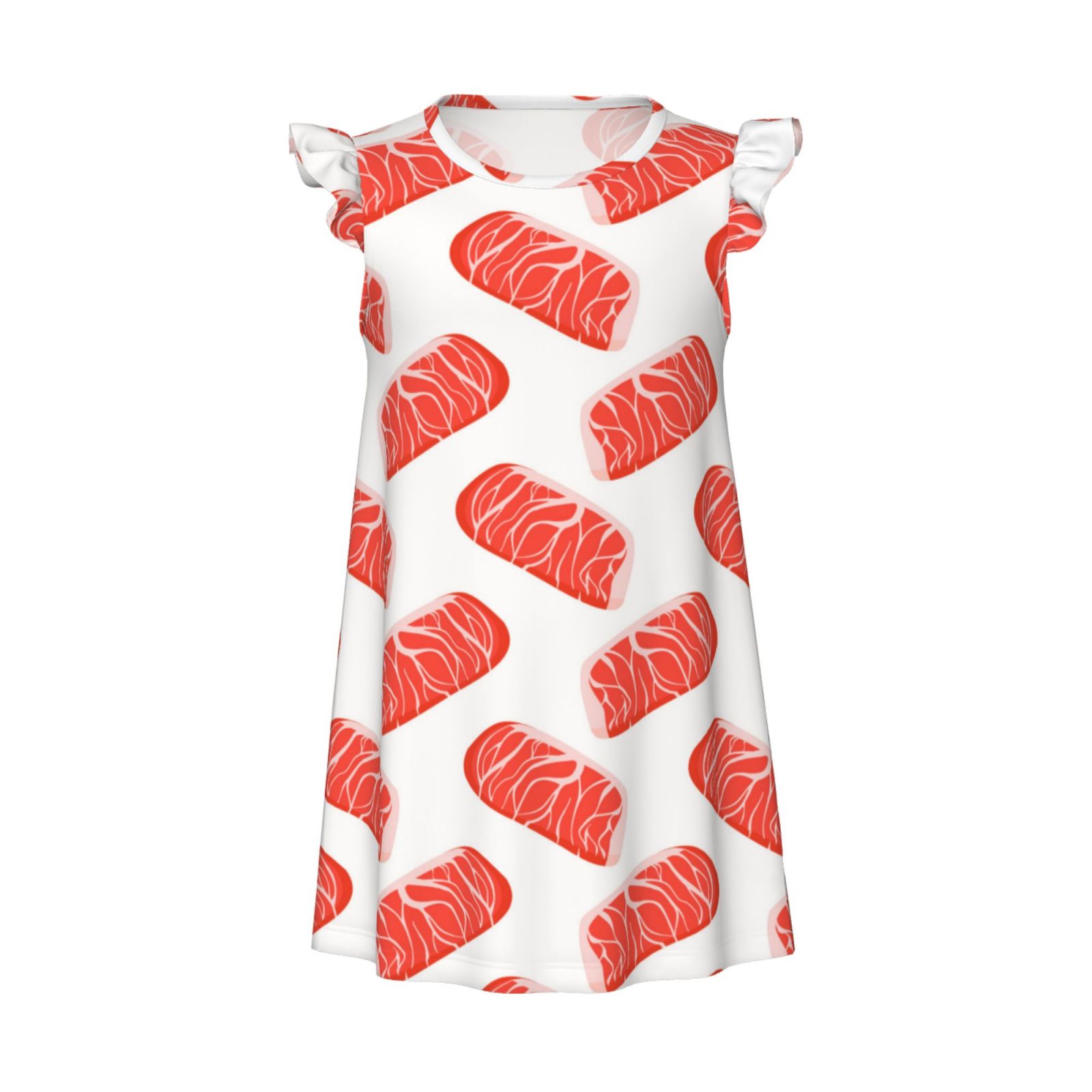 cartoon steak pattern Girls Nightgowns, Pajamas for Girls, Soft Flutter ...