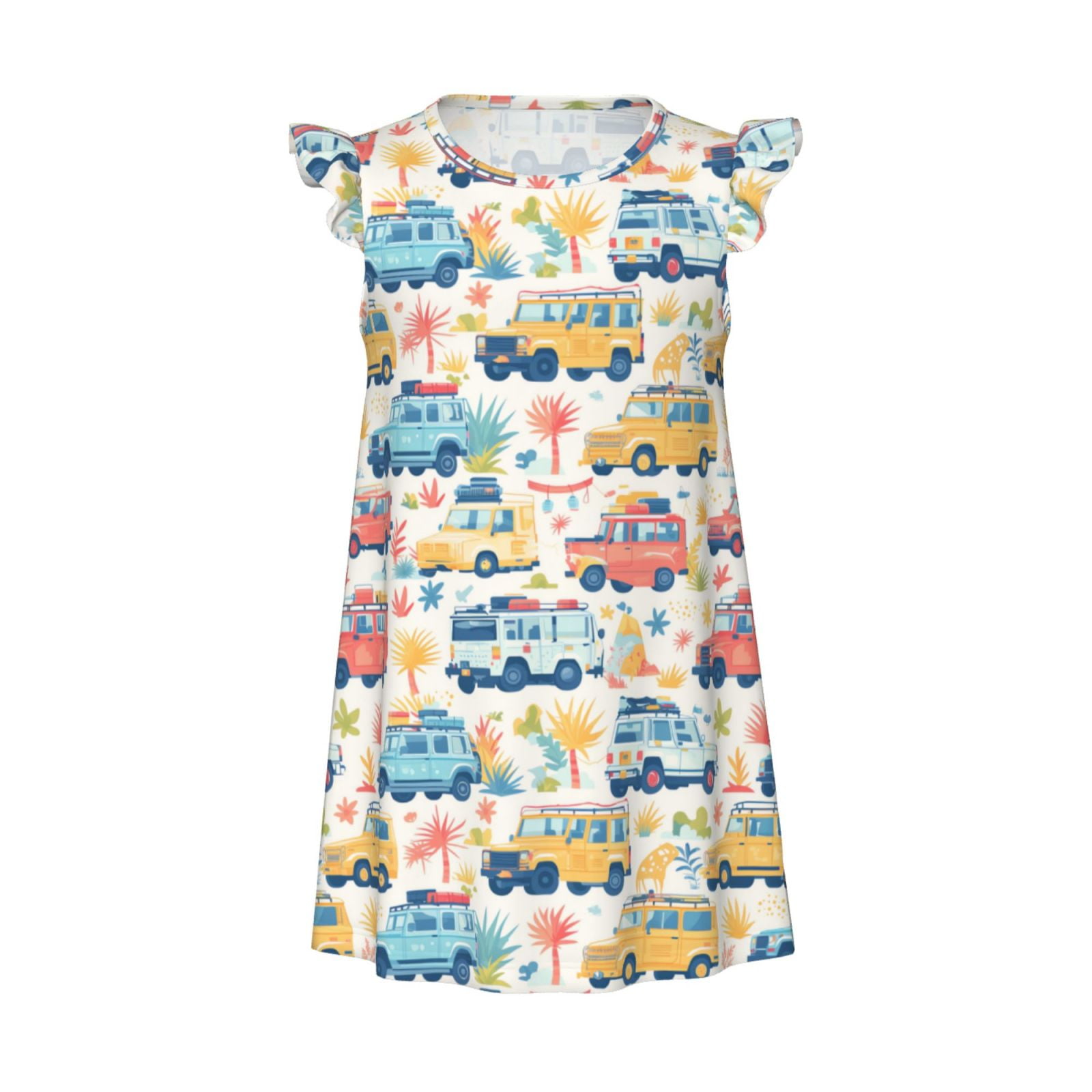 cartoon travel RV SUV Girls Nightgowns, Pajamas for Girls, Soft Flutter ...