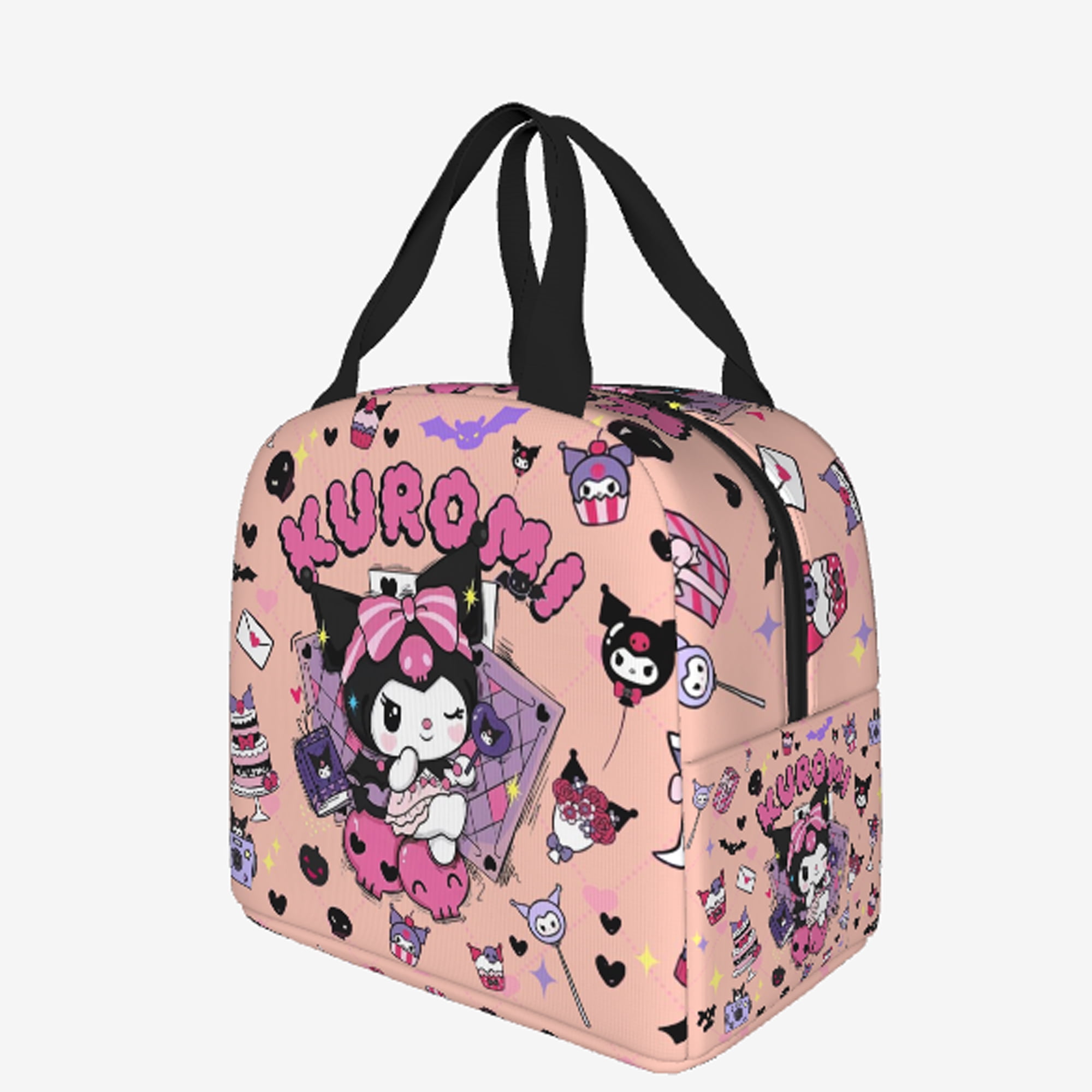 cartoons kuromi Lunch Bag with Reusable Simple Lunch Tote Bag - cute ...