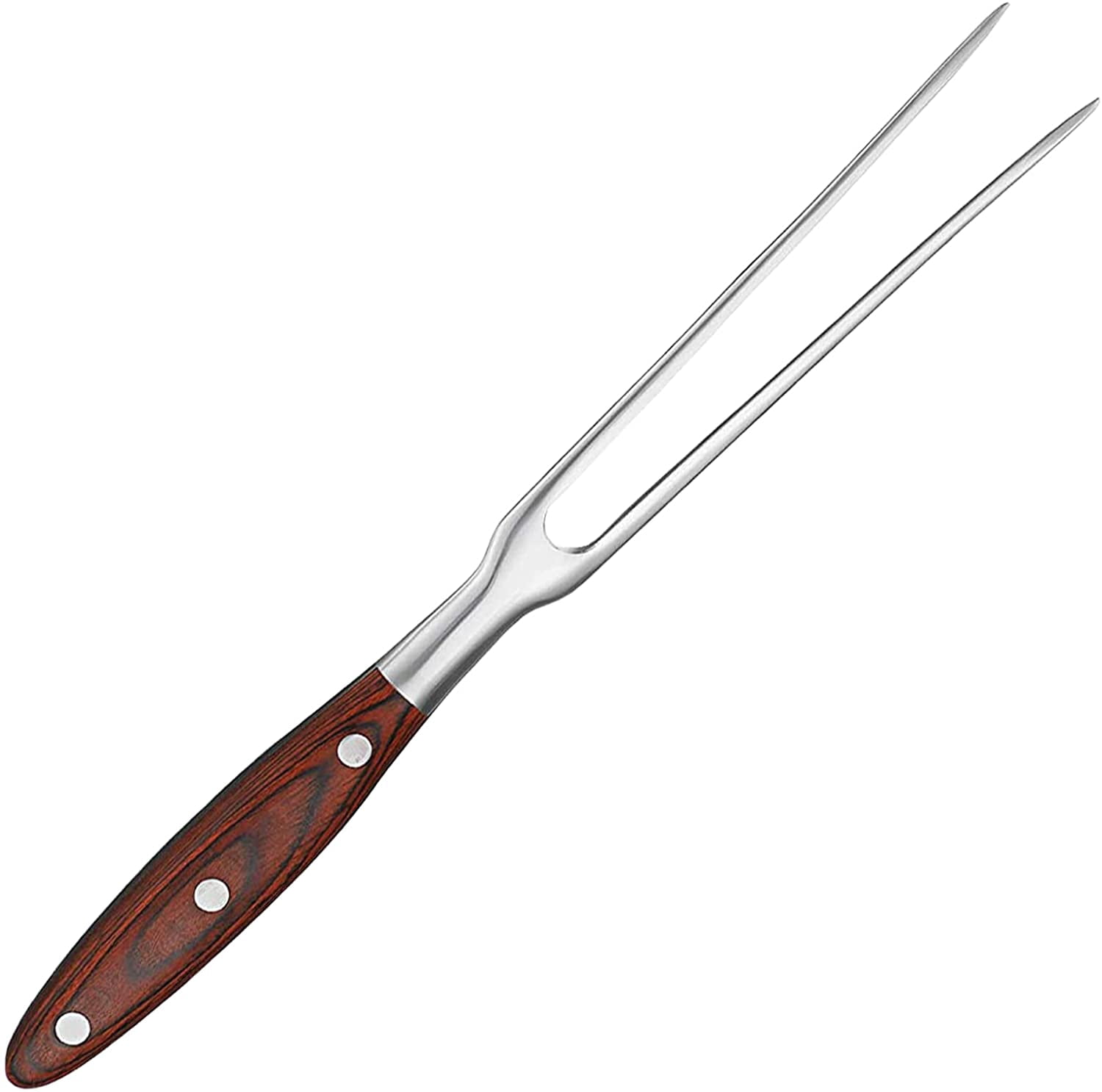 carving fork, metal fork, 12 inch long cooking fork with wooden handle ...