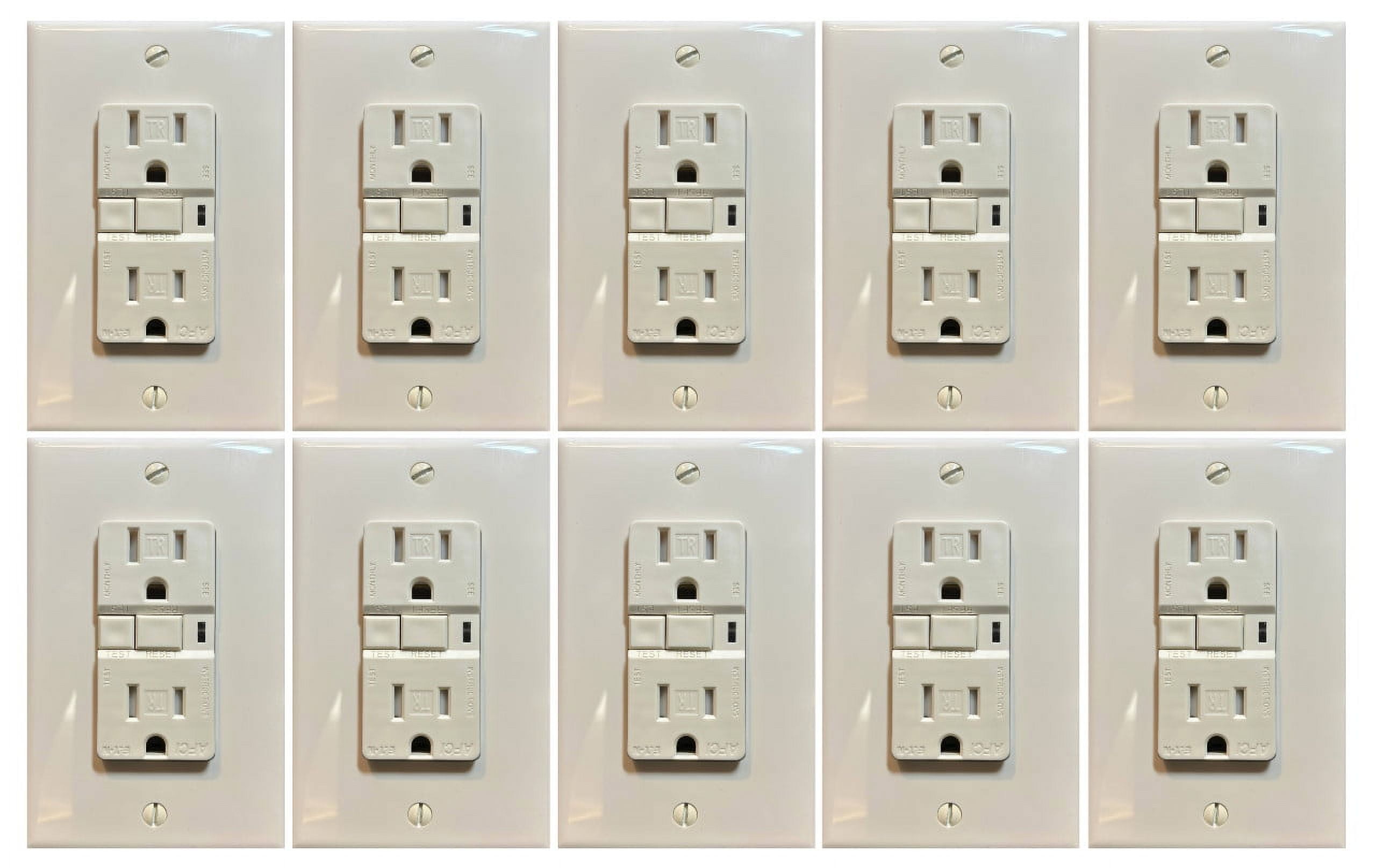 (case of 10) Eaton TRAFCI15LA 15 Amp Tamper Resistant AFCI Receptacle ...