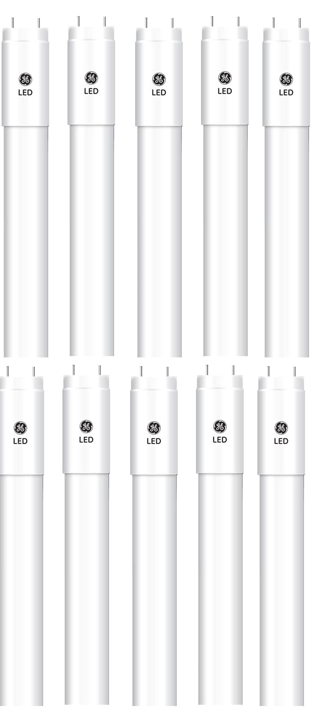 (case of 10) GE 62407 Glass LED Tube, High Lumen, Frosted 48 inch ...