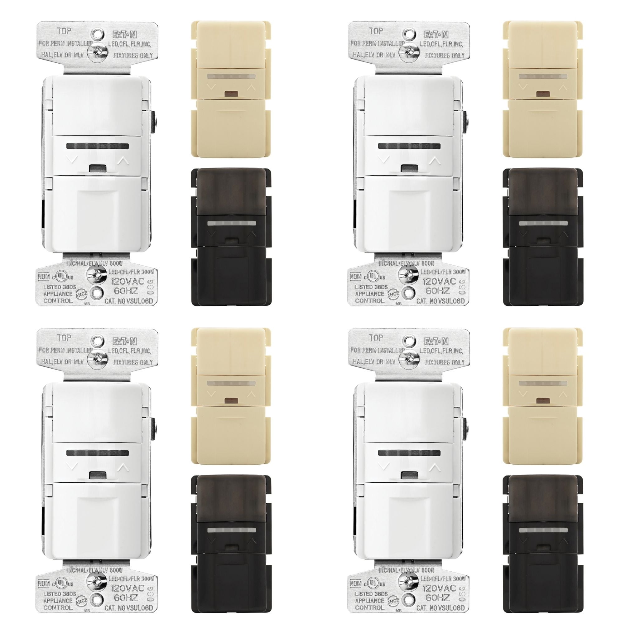 (case of 4) Eaton Occupancy Sensor and Dimmer, with Color Change Kit ...